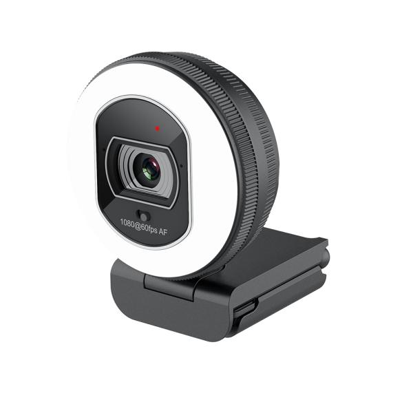 Quality DC5V USB 2K Webcam 30fps Autofocus 1080p Webcam With Touch Ring Light for sale
