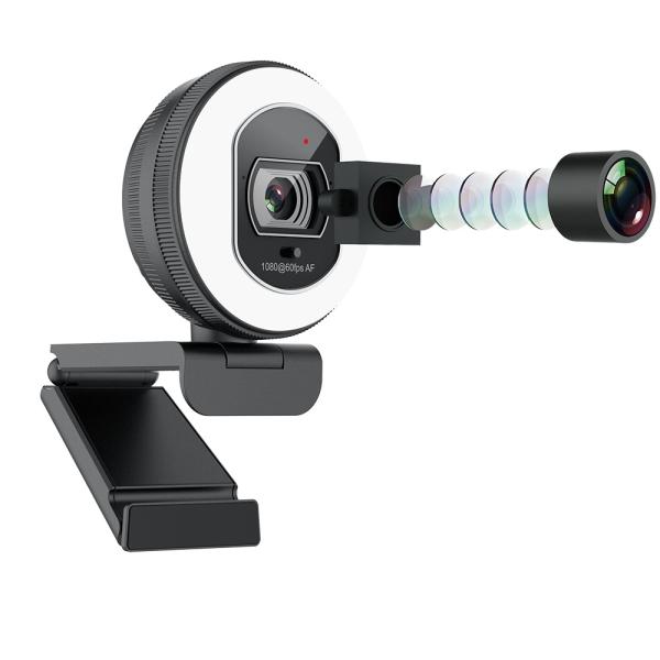 Quality Auto Focus Live Streaming Webcam Webcam USB 2.0 2K 30fps Touch Light Remote for sale
