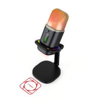 China USB Streaming Microphone for Live Broadcast with RGB Lighting Multi Pattern Mic for sale