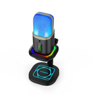 China USB Condenser Microphone for Content Creation with RGB Lighting Multi Pattern Mic for sale