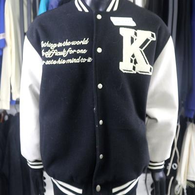 China OEM/ODM Custom Luxury Baseball Jackets Double-Faced Woolen Goods Embroidered Jacket Fall/Winter Varsity Jackets for sale