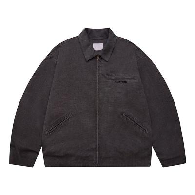 China Wholesale Custom Zip up Vintage Acid Wash Bomber Worker Cazadora Hombre Varsity Windbreaker Denim Sports Winter Jacket for Men for sale