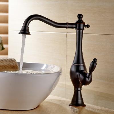 China 2016 Antique Black Bronze Brass Single Handle Bathroom Sink Faucet TA015B for sale