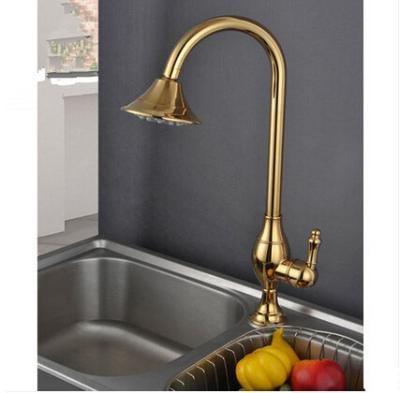 China Antique Brass Golden Printed Rotatable Mixer kItchen Sink Faucet TA077C for sale