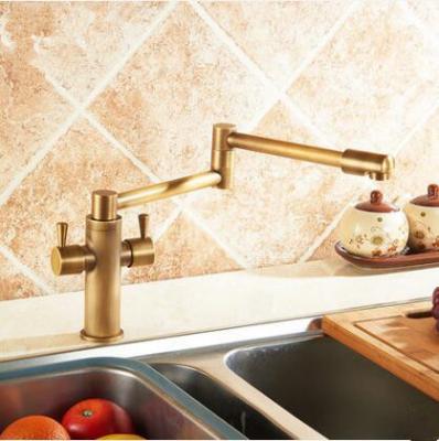 China Antique 360° Rotatable Foldable Brass Mixer Kitchen Sink Faucet TA218S for sale