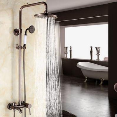 China Antique Oil-rubbed Bronze Wall Mount Waterfall Rainfall + Handheld Shower Faucet - TFB004 for sale