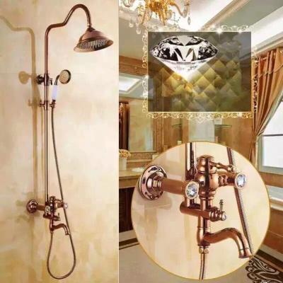 China 2016 New Luxurious Brass Rose Golden Printed Rainfall Shower Faucet TS1585R for sale