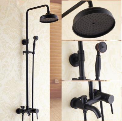 China 2016 Antique Black Bronze Brass Bathroom Waterfall Shower Tap Set TFB558 for sale