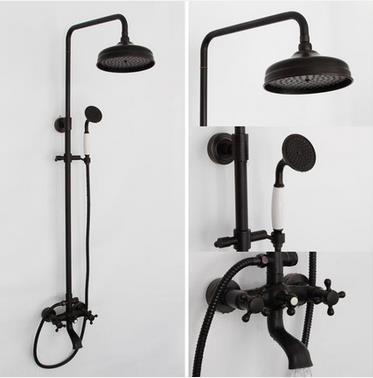 China Design Black Bronze Brass Two Handles Rainfall Shower Faucet TS620B for sale