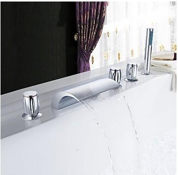 China Chrome Two Handles Waterfall Widespread Tub Faucet T001-19 for sale