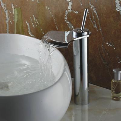 China Chrome Finish Single Handle Waterfall Bathroom Sink Faucet TQ3001H for sale