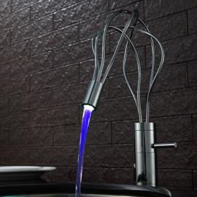 China Contemporary Color Changing LED Bathroom Sink Faucet - T0458F for sale