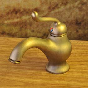 China Antique Inspired Bathroom Sink Faucet - Polished Brass Finish T0408 for sale