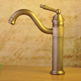 China Antique Brass Single Handle Centerset Bathroom Sink Faucet T0404A for sale