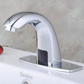 China Contemporary Automatic Sensor Bathroom Sink Faucet with Escutcheon Plate - T0101 for sale