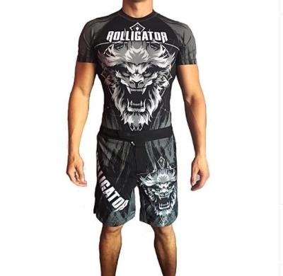 China Soft Men'S BJJ Gi Rash Guard 80% Polyester 20% Spandex Light Weight Breathable Quick Dry for sale