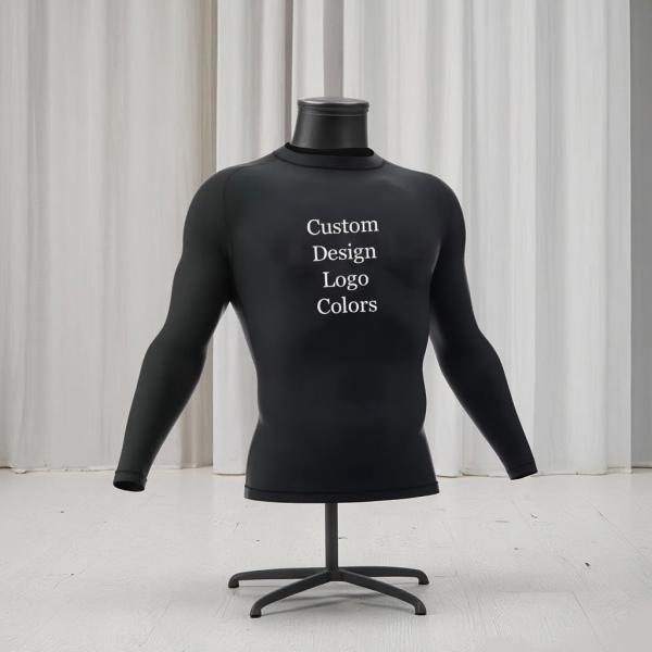 Quality Unisex Lightweight Breathable Long Sleeve Rash Vest Fully Sublimation Print For Martial Arts Wear for sale