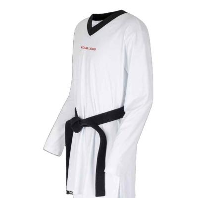 China WTF Approved Taekwondo Uniforms Breathable Poly Fabric For Martial Arts Training Practice for sale