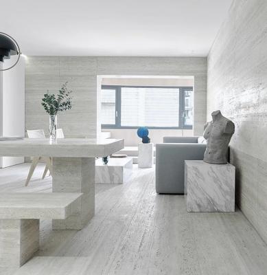 Cina Porcellana bianca vitrificata travertina parete esterna piastrella 1200 x 600 con finitura vetrata in vendita