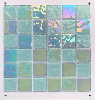 China Piscina mosaico azulejo azul verde vidro misturado vidro de cristal para e resistente ao desgaste à venda