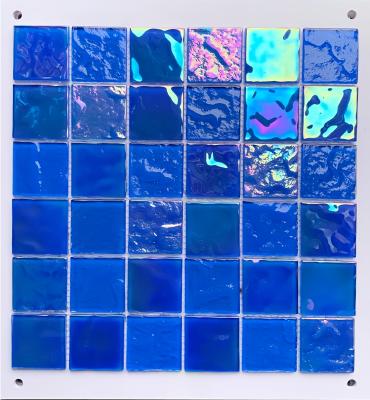 Cina Parete/piano/bordi/accenti Piastrelle Mosaico scuro per piscina in foglio 306x306MM in vendita