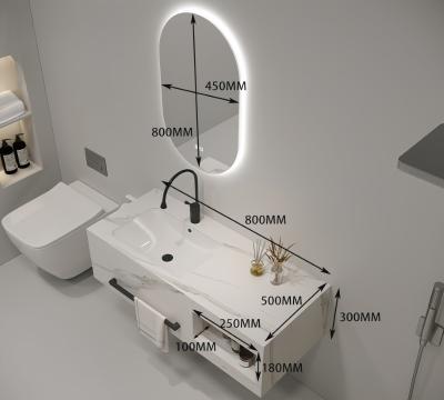 China Witte goud badkamer vanity met countertop muur gemonteerd SLABS/SINTERSTONE organisator Te koop