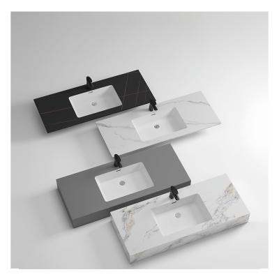 Cina Organizzatore di banconi da bagno con vasca ceramica bianca e materiale SLABS/SINTERSTONE in vendita