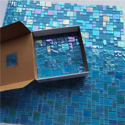 Cina Piastrelle di pavimento Glittering piscina all'aperto Mosaico con 123 disegno modello 306x306MM in vendita