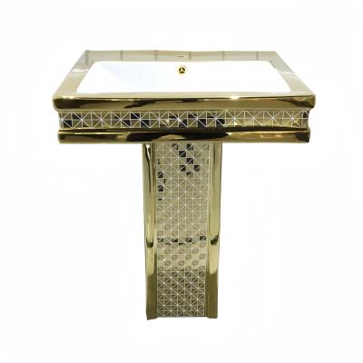 China Custom One Piece Toilete Pedestal Cerâmica sanitária Sink para banheiro de hotel de luxo à venda