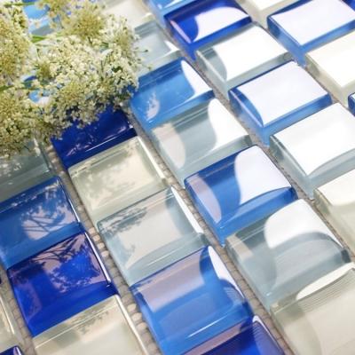 Cina Foshan Technique mosaico di vetro in blu per piscina 48x48/24x24mm in vendita