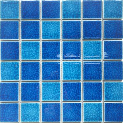 Cina Foshan Technique mosaico di vetro in blu per piscina 48x48/24x24mm in vendita