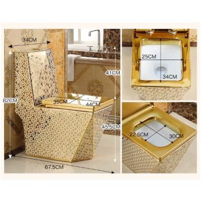 Cina Bagno moderno in ceramica con finitura dorata doppio scarico Siphon Scarico Bagno di lusso in vendita