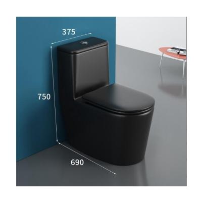 China 250mm Matte Black Ceramic Dual-Flush Floor Standing Toilet Bowl for Bathroom Standard for sale