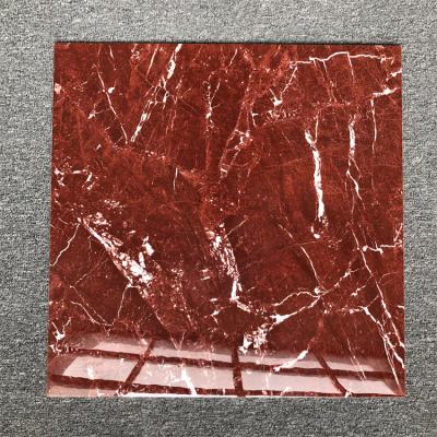 China GLOSSY Super Red 600x600mm Floor Tiles 24x24 Red Star Polished Quartz Ceramic Tile for sale