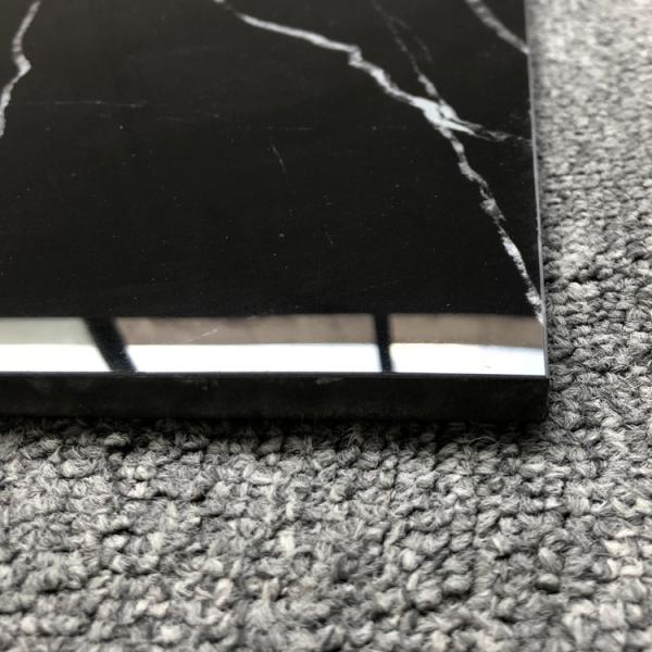600x600 Porcelain Glazed Floor Wall Tiles in Black with White Veins Stone Imitation Texture
