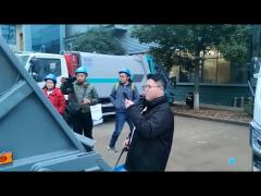 Customers visit the factory to test the compressed garbage truck