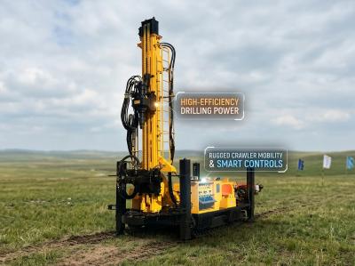 China DTH Hammer Crawler Water Well Drilling Rig 500m 4.5MPa High Pressure Borehole JKS500C for sale