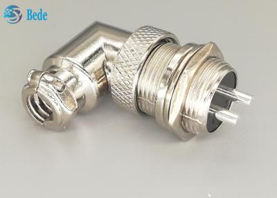 Cina Saldatura materiale in lega di zinco maschio e femminile di GX16 2 Pin Aviation Connector Plug 90 Dehree in vendita