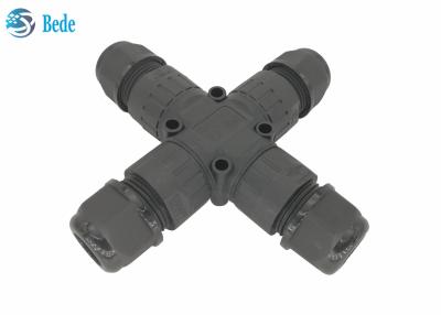 China IP68 Waterproof Cable Connectors X Type  4-Channel 2-Poles For Outdoor Billboards for sale