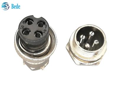 China RoHSluchtvaart Rechte Gx16 4 de Zilveren Geplateerde Stop van Pin Connector Male And Female Te koop