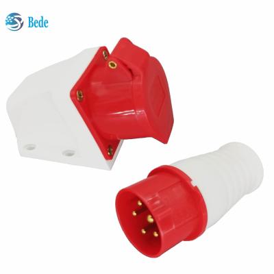 China Commando Connector Plug And Socket  IEC 60309 380-415V 16Amp Wall Mounting Type for sale
