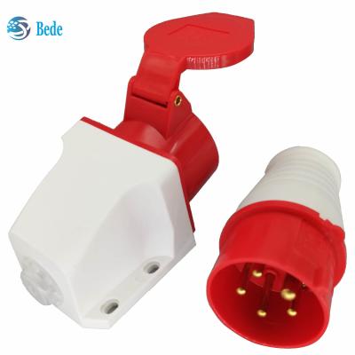 China Commando Connector Plug And Socket  IEC 60309 380-415V 16Amp Wall Mounting Type for sale