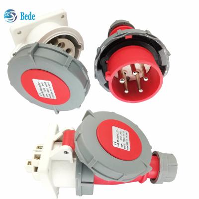 China Soquetes industriais impermeáveis 5Pins tipo da montagem de painel 16Amp e 32Amp de 3P+N+E da tomada IP67 à venda