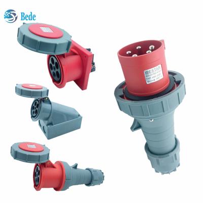 中国 防水IP67産業プラグのソケット5Pins 3P+N+Eの63Ampおよび125Ampパネル取り付けのタイプ 販売のため
