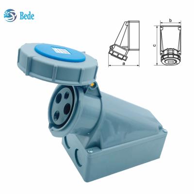China IP67 Industrial Plug Socket 3Pins Designed For 220~250V 63A / 125A Wall Mounting Type à venda
