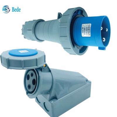 China IP67 Industrial Plug Socket 3Pins Designed For 220~250V 63A / 125A Wall Mounting Type à venda
