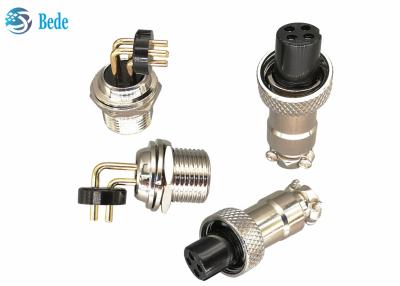 China Conector da aviação do ângulo direito 3A 200V Gx12 liga de zinco com folheado a níquel à venda