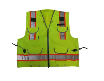 China Waterproof Lime Green Safety Vest  Fluorescent  Custom Reflective Vest for sale