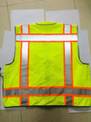 China Waterproof Lime Green Safety Vest  Fluorescent  Custom Reflective Vest for sale