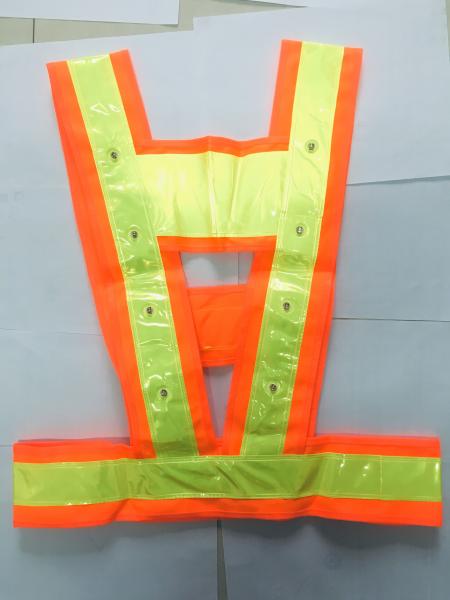 Quality Orange Yellow LED Light Safety Vests Polyester Safety Vest 120 Grams for sale